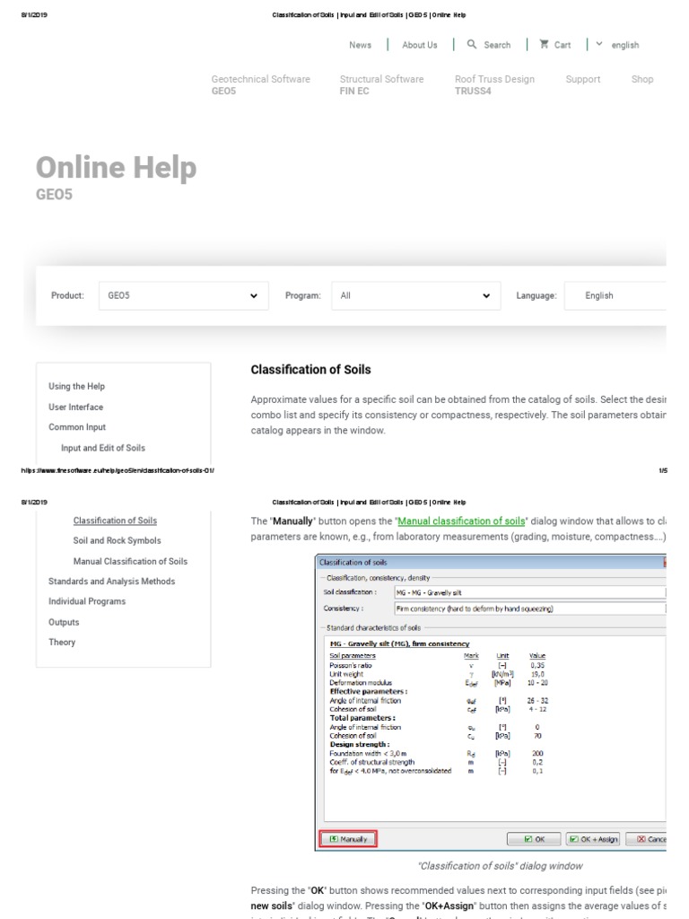 Classification of Soils - Input and Edit of Soils - GEO5 - Online Help | PDF | Soil | Software