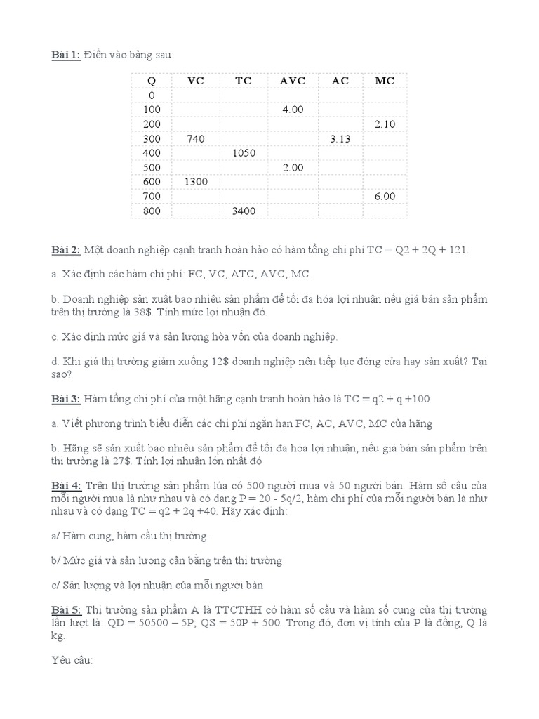 Bai Tap Chuong 4 | PDF