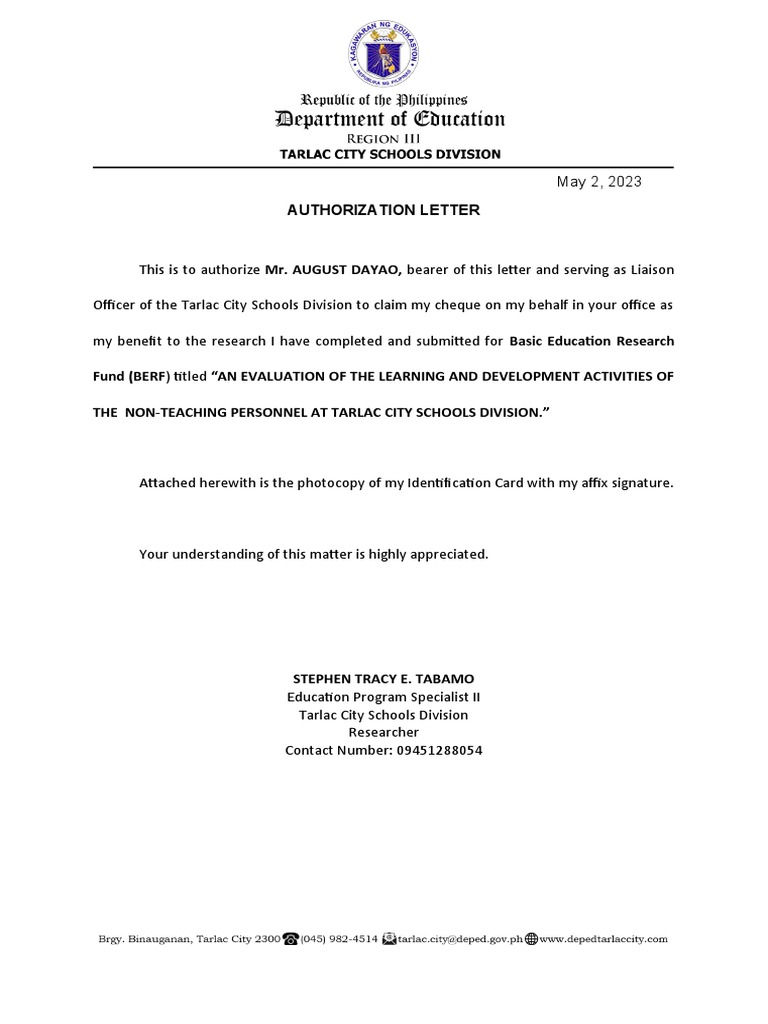 Authorization Letter Pdf