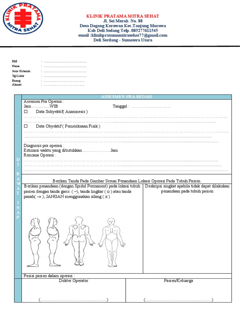Asesmen Pra Bedah Klinik Mitra Sehat | PDF