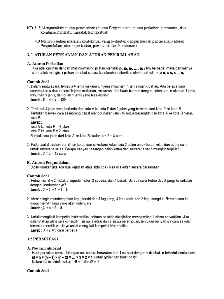 Bab 3. Aturan Pencacahan | PDF