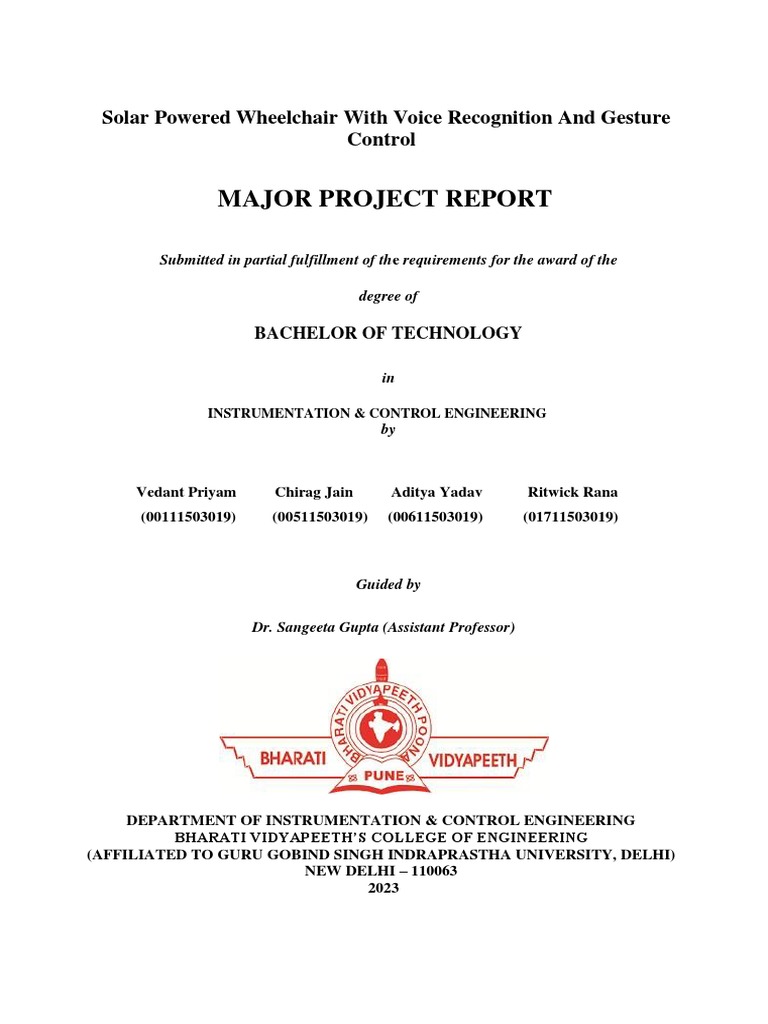 Major Project Report | PDF | Disability | Visual Impairment