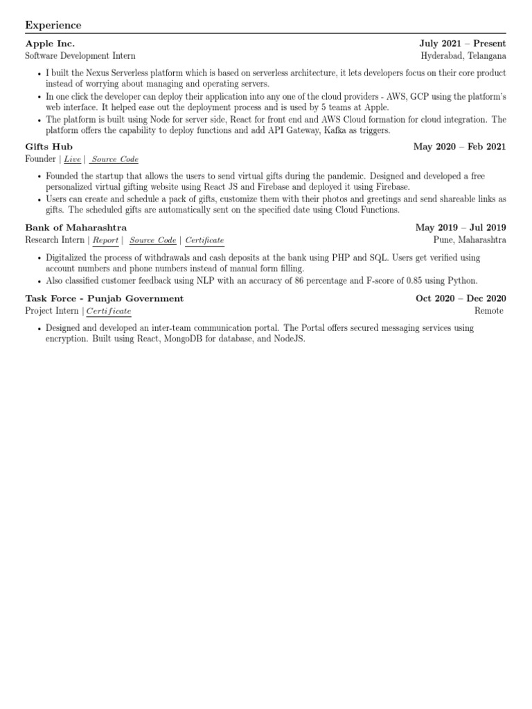 Jake S Resume Anonymous Copy Experience | PDF | Cloud Computing | World Wide Web