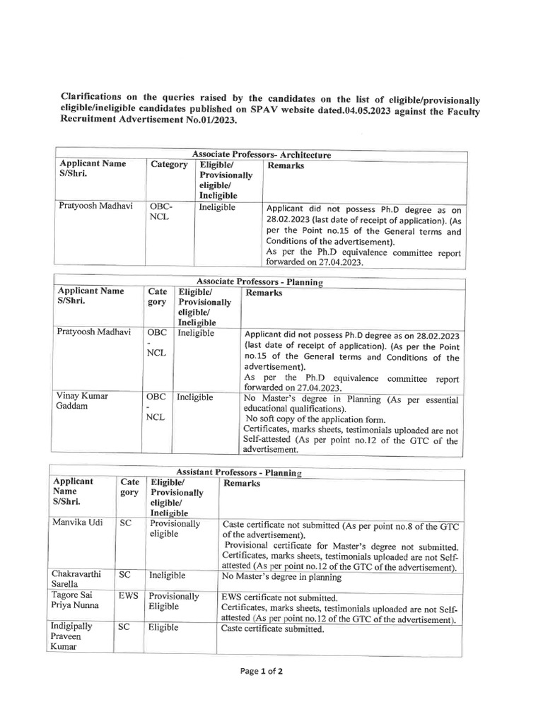 Clarifications Regarding Queries | PDF