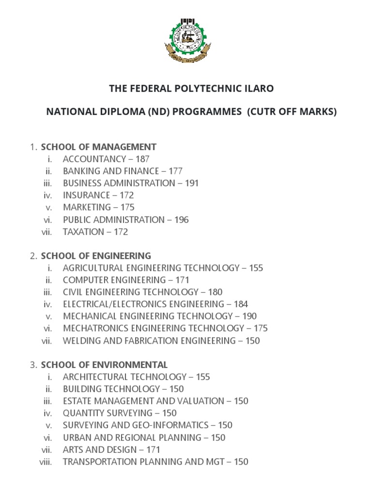 Ilaro Cut Off Mark | PDF
