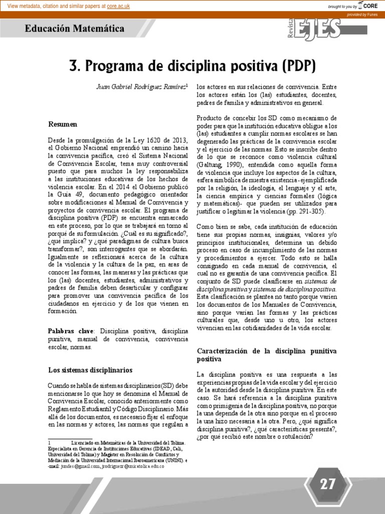 Programa de Disciplina Positiva | PDF | Disciplinas | Comportamiento