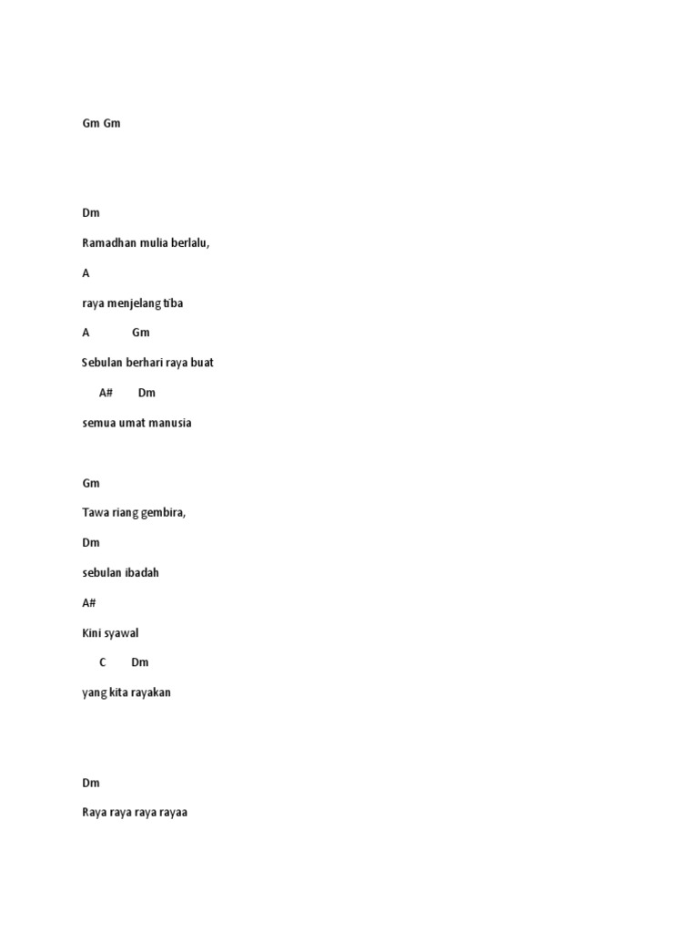 Raya Raya Raya Chords Pdf