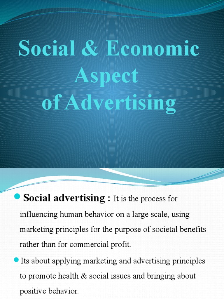 Social & Economic Aspect of Advertising | PDF | Brand | Advertising