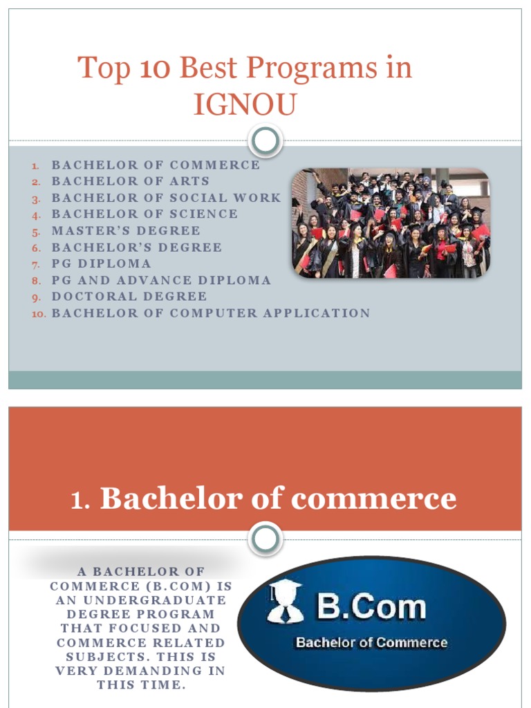 Top 10 Programs in IGNOU | PDF | Academic Degree | Bachelor's Degree