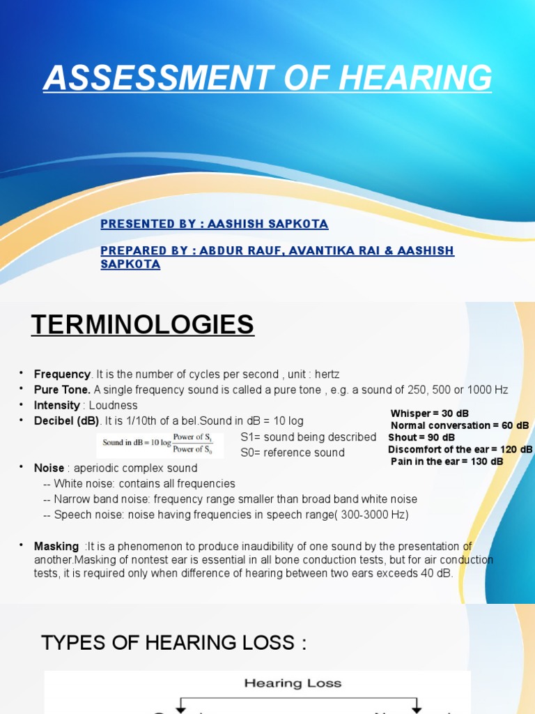 Hearing Assessment Guide | PDF | Hearing | Hearing Loss