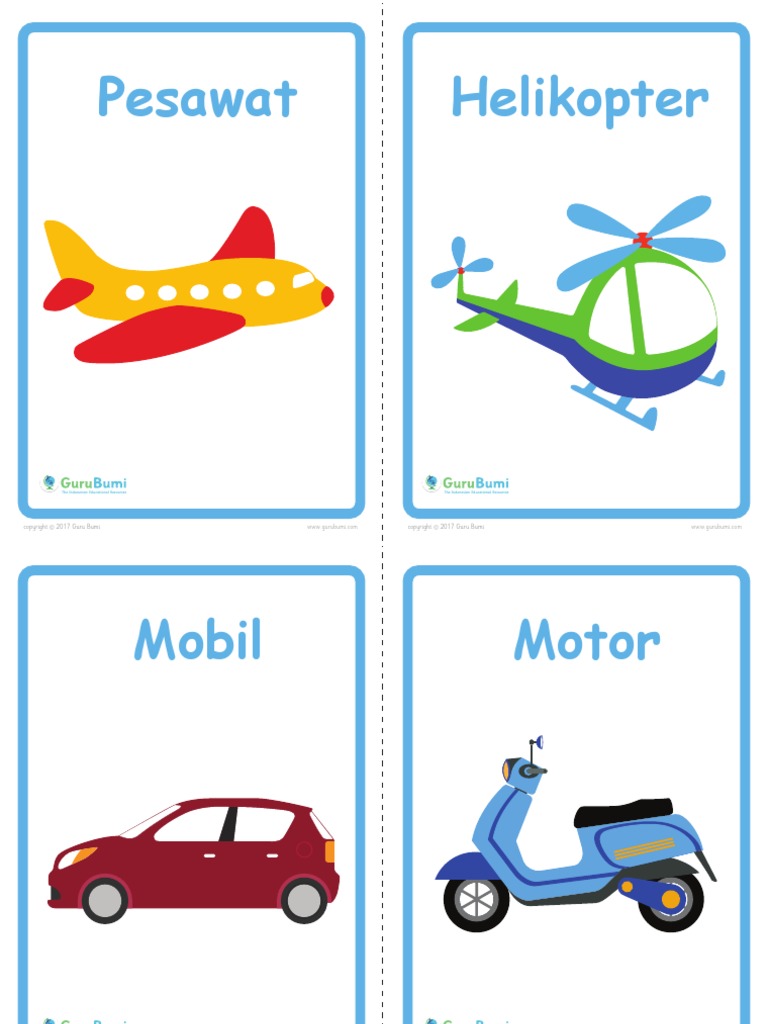 Flashcard Transportasi | PDF | Language Arts & Discipline