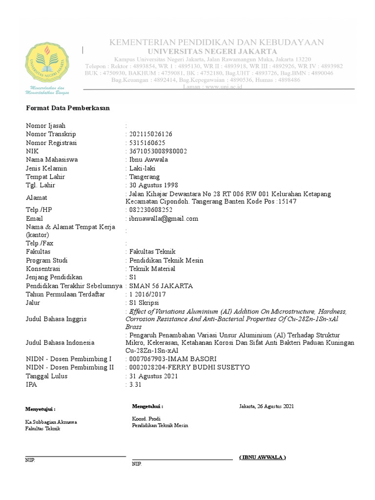 Pemberkasan Wisuda | PDF