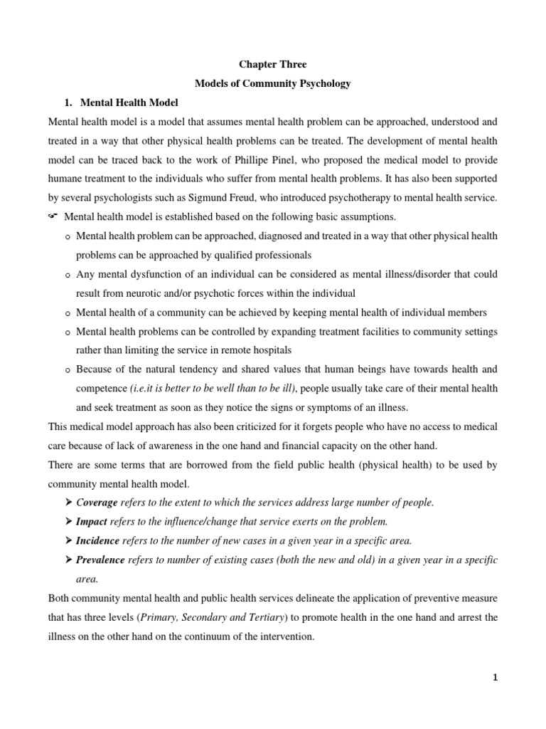 Models of Community Psychology | PDF | Mental Disorder | Mental Health