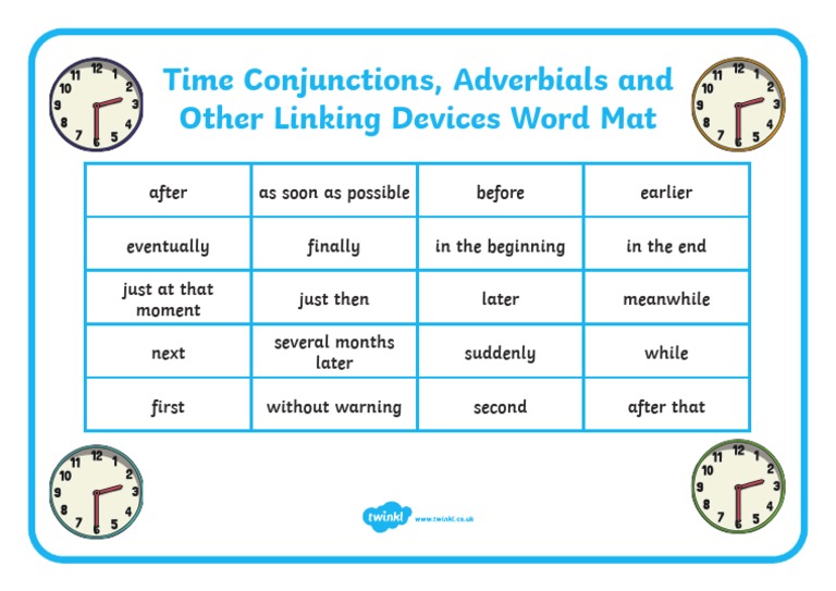 Time Conjunctions and Linking Devices | PDF | Language Arts & Discipline