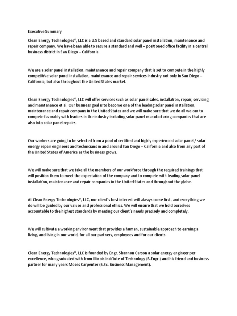 Solar Installation Business Plan | PDF | Solar Panel | Advertising