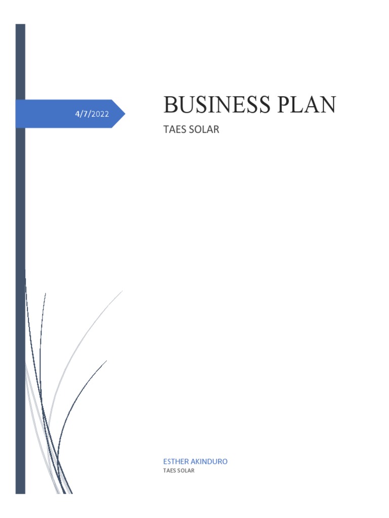 TAES SOLAR Business Plan | PDF | Cost Of Living | Solar Power
