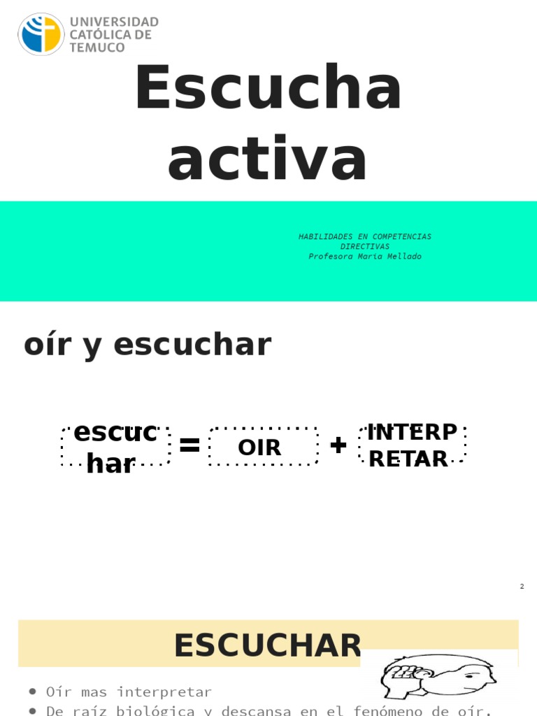 Escucha Activa | PDF | Comunicación | Comunicación no verbal