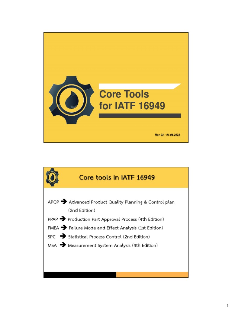 .Slide - Core Tools (SPC+MSA) | PDF