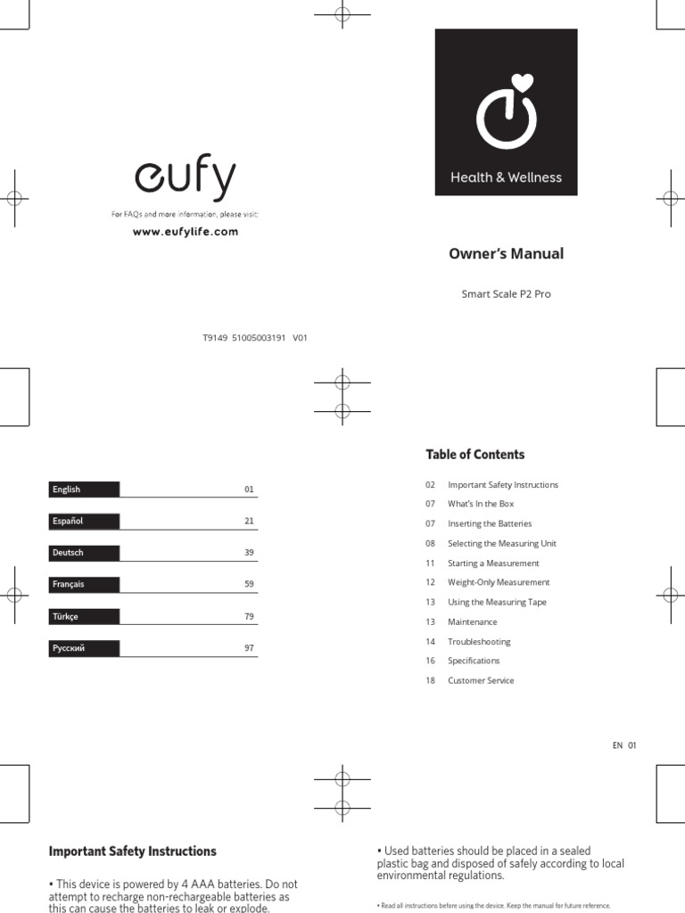 Smart Scale P2 Pro - EU - Manual | PDF | Electromagnetic Interference ...