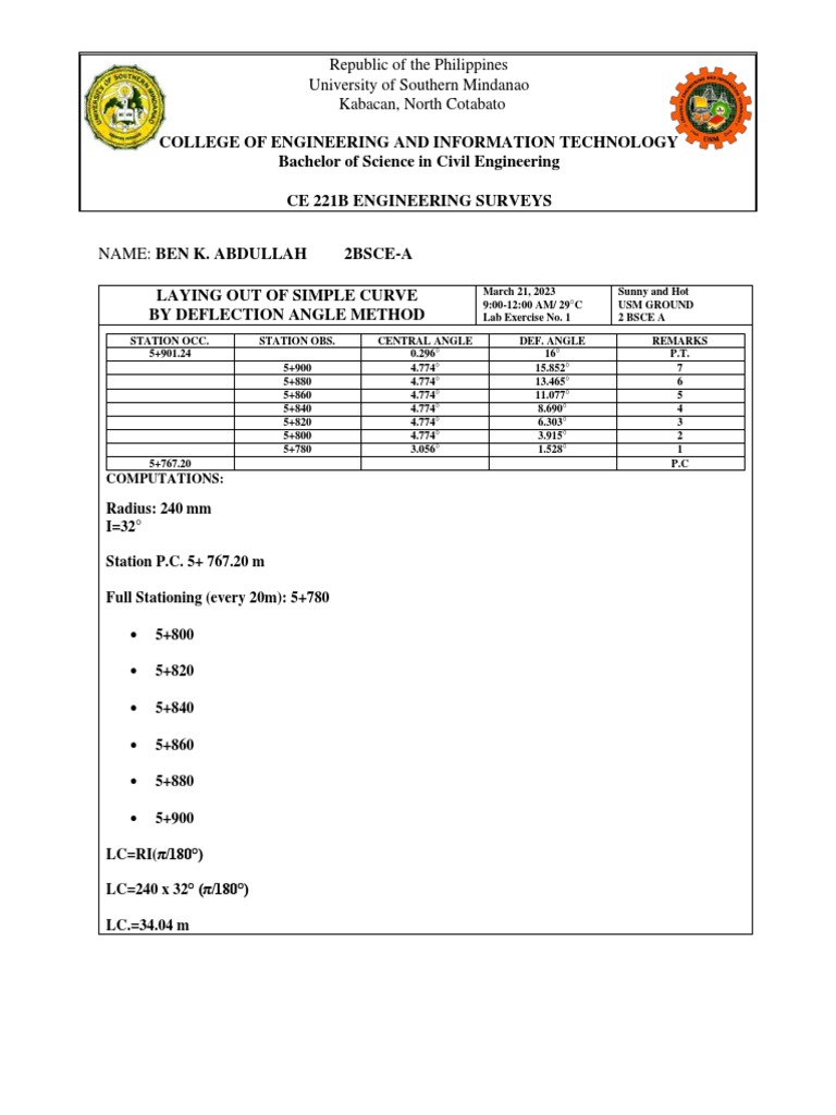 Lab-Report Ben | PDF | Surveying | Metrology