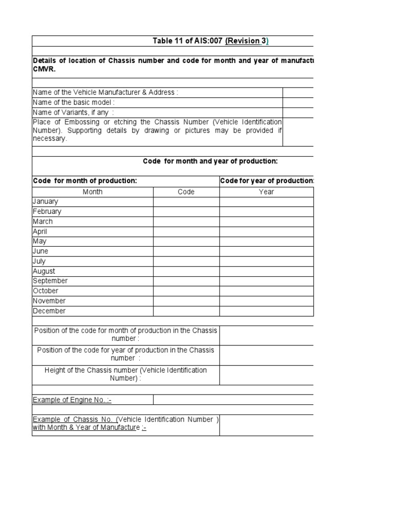 Technical Specification Tables For Construction Equipment Vehicle | PDF ...