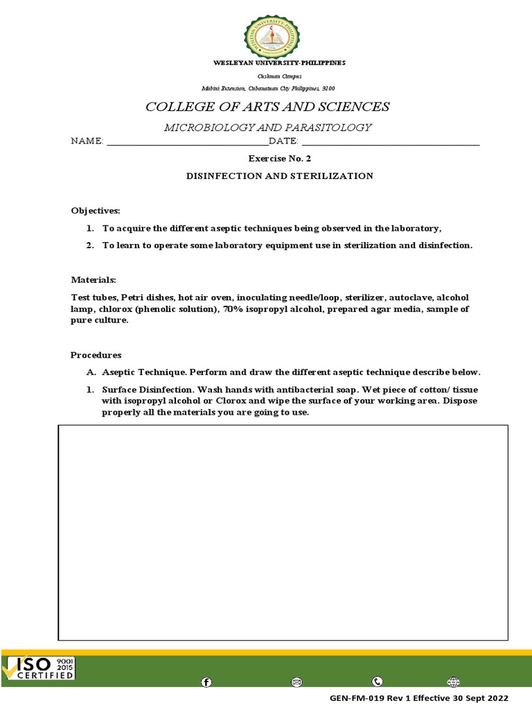 Microbiology Lab Techniques | PDF | Sterilization (Microbiology ...