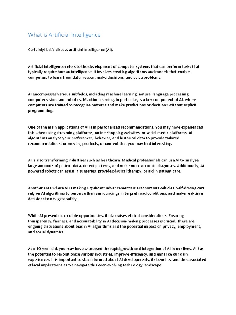 What Is Artificial Intelligence | PDF