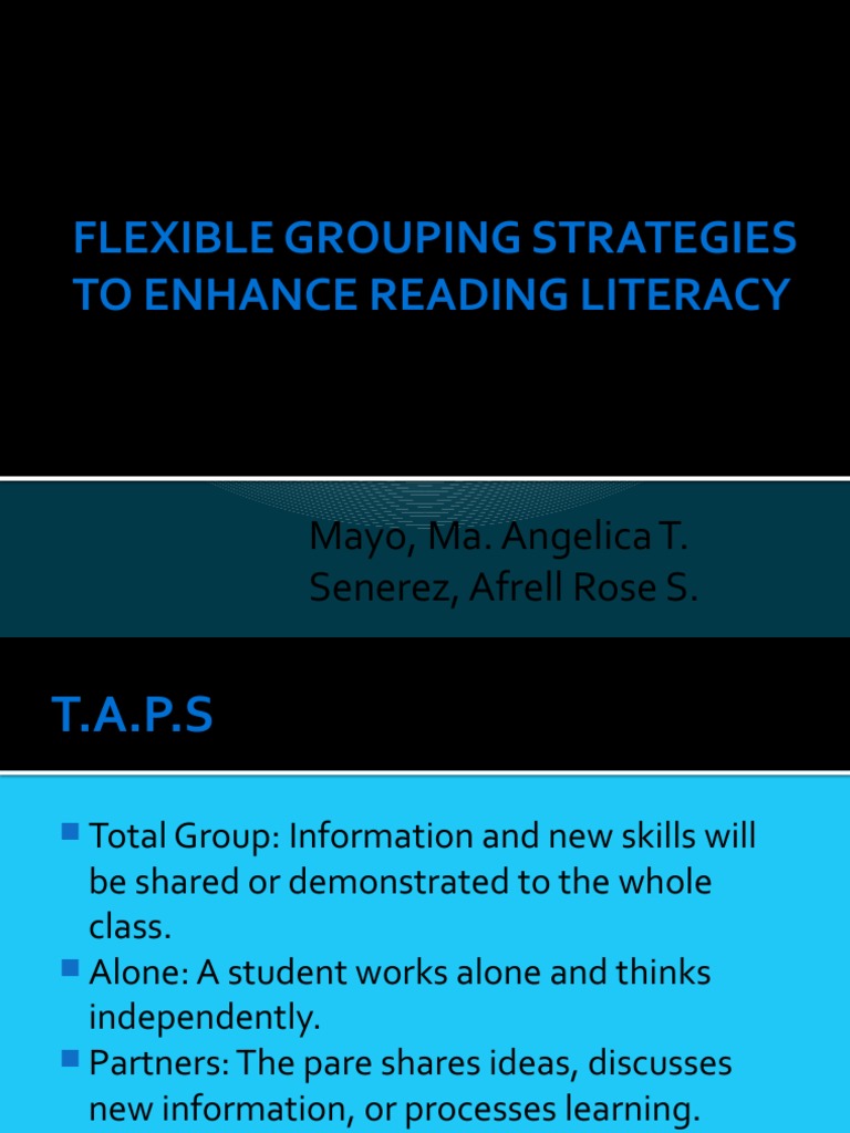 Flexible Grouping Strategies To Enhance Reading Literacy | PDF ...
