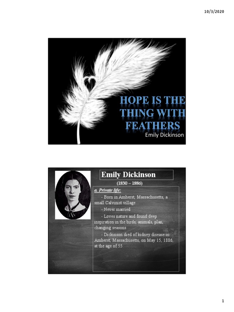 The Poem Hope | PDF | Emily Dickinson | Poetry