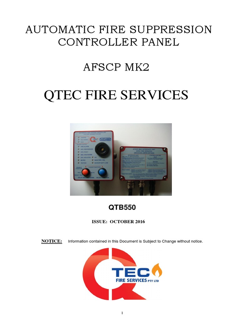 Qtec Fire Suppression Manual | PDF | Electrical Connector | Battery Charger