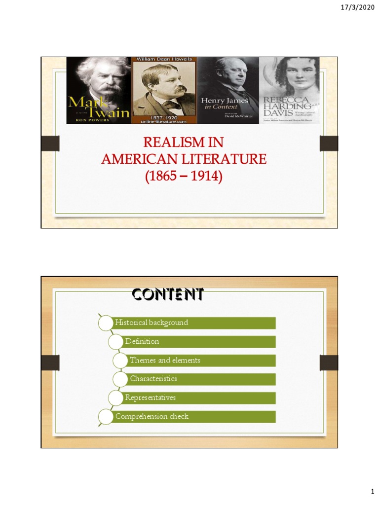 Lecture Realism | PDF | Literary Realism | Realism (Arts)