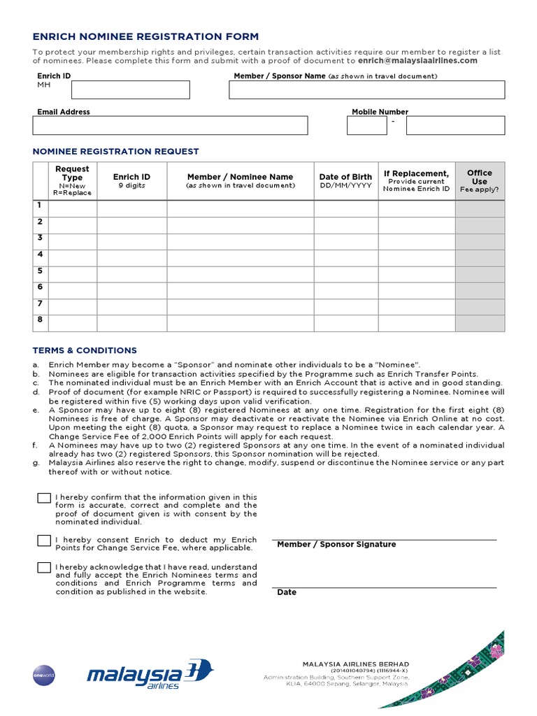 Enrich Nominee Registration Form | PDF | Government | Government And ...