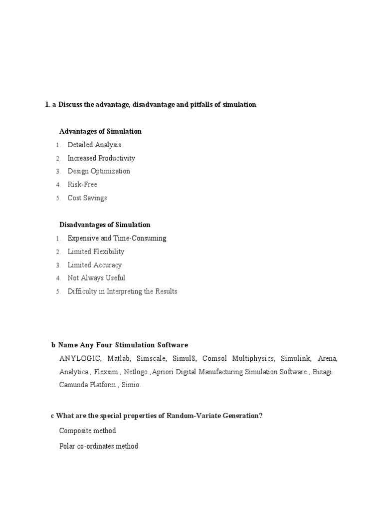 Simulation And Modelling Pdf Simulation Computing