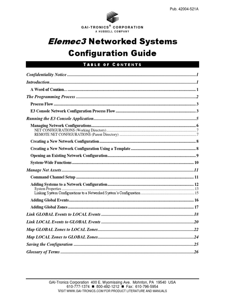 Elemec3 System Configuration Guide | PDF | Computer File | Computer Network