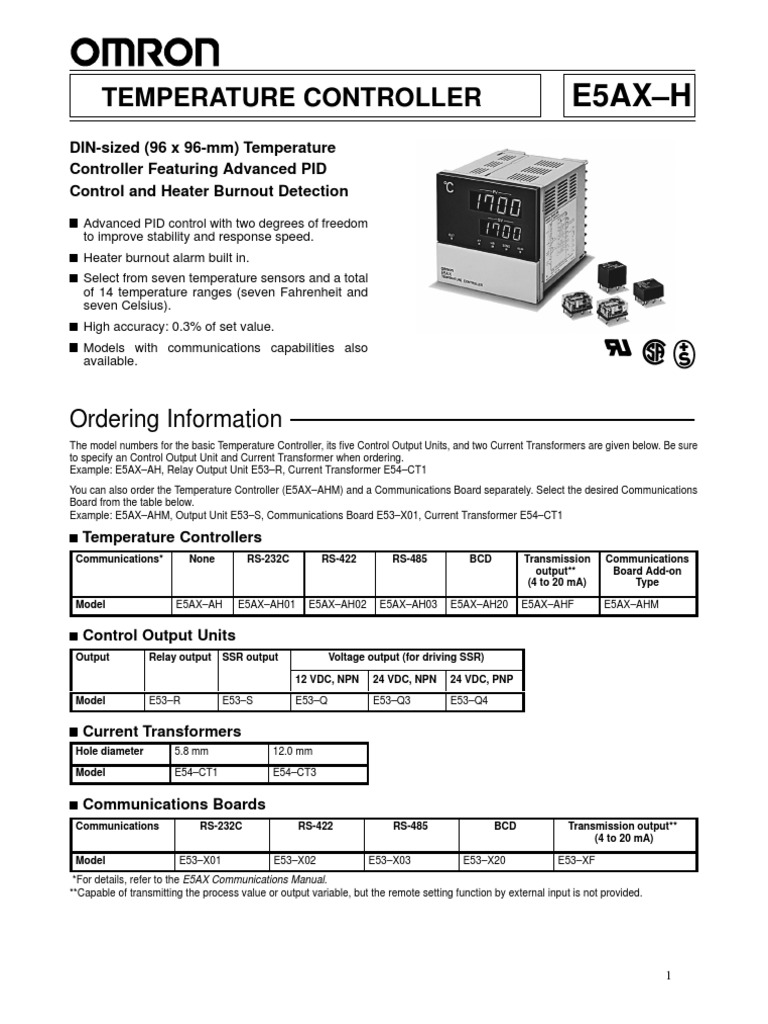 Omron E5ax-Ah 20080113223818616 | PDF | Thermocouple | Relay