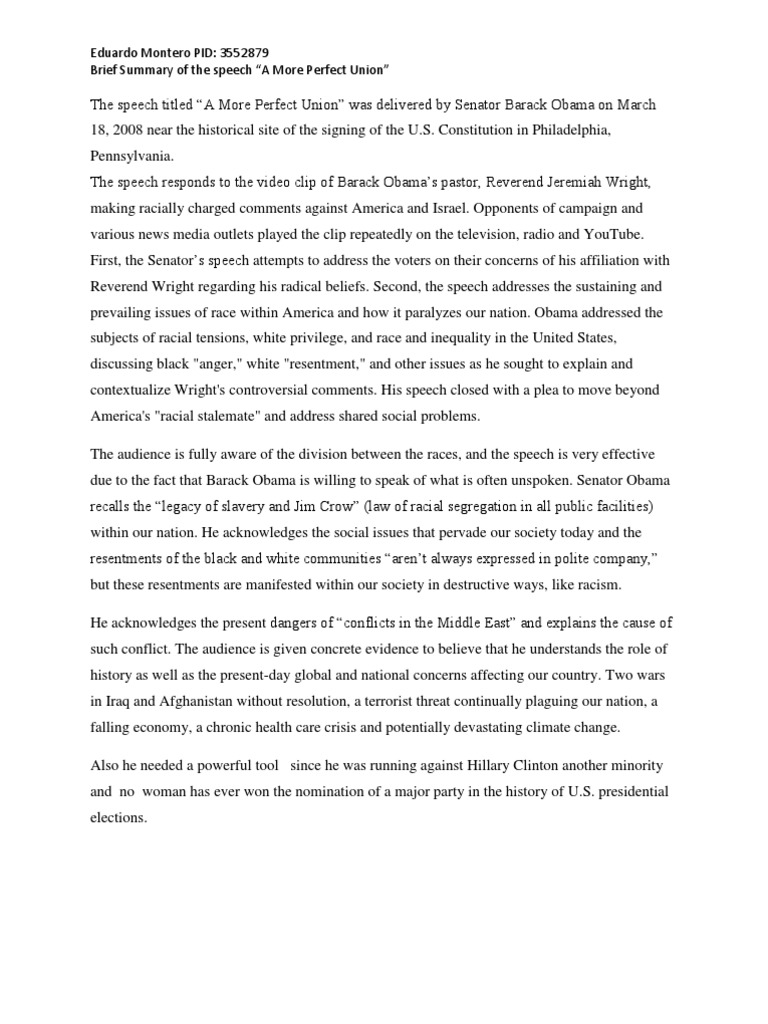 Brief Summary - A More Perfect Union | PDF | Public Sphere | Society