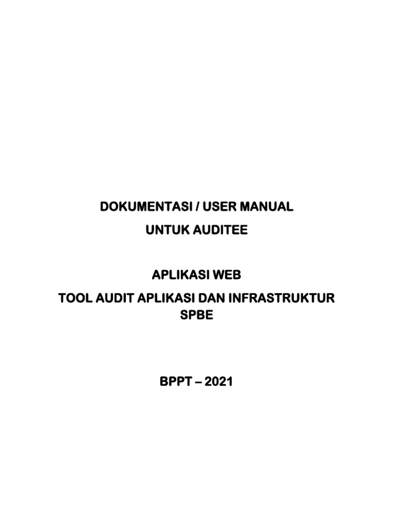 Dokumentasi Aplikasi Tool Audit - User Auditee | PDF | Pengelolaan Keuangan & Uang