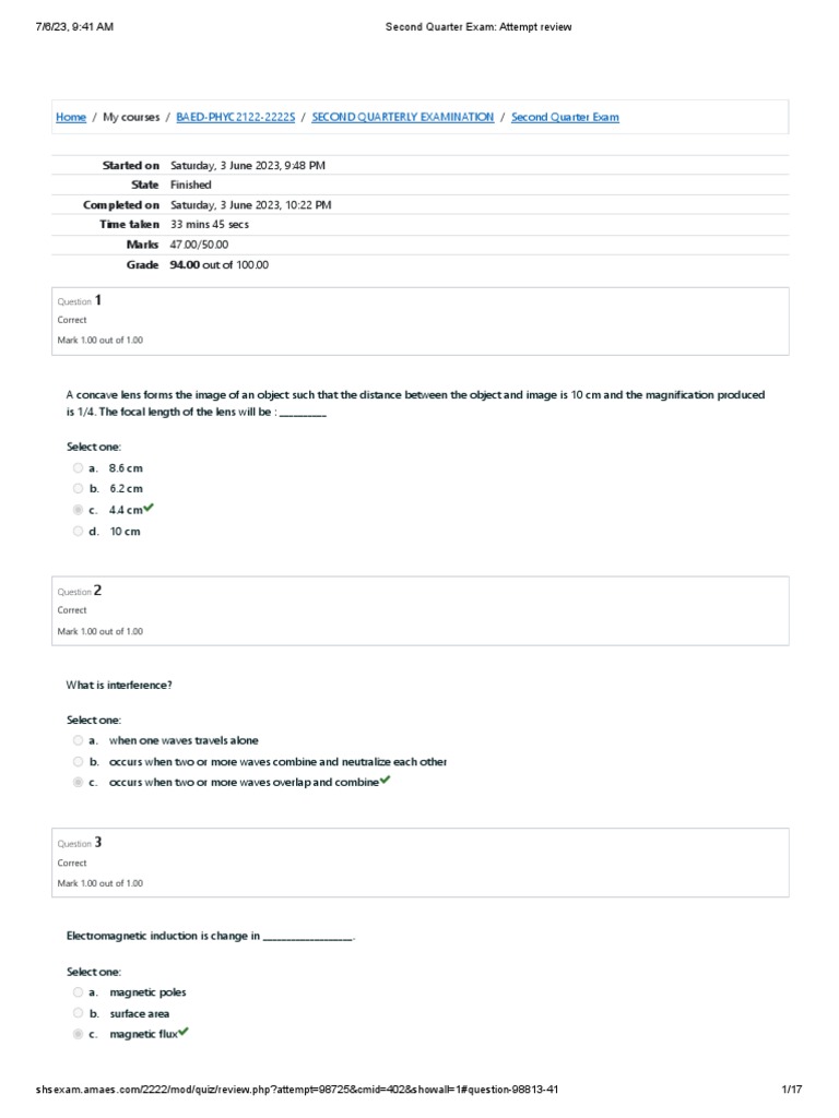 Physics 2 4th Exam | PDF | Light | Electromagnetic Radiation