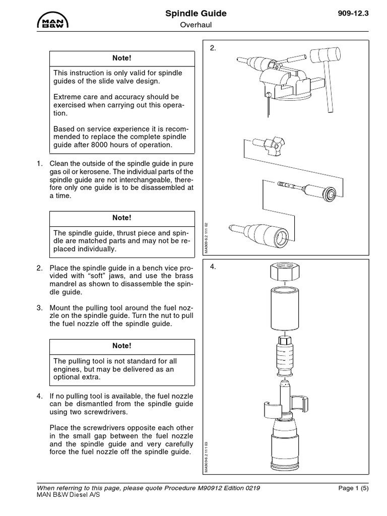 Spindle Guide: Note! | PDF | Diesel Fuel | Mechanical Engineering