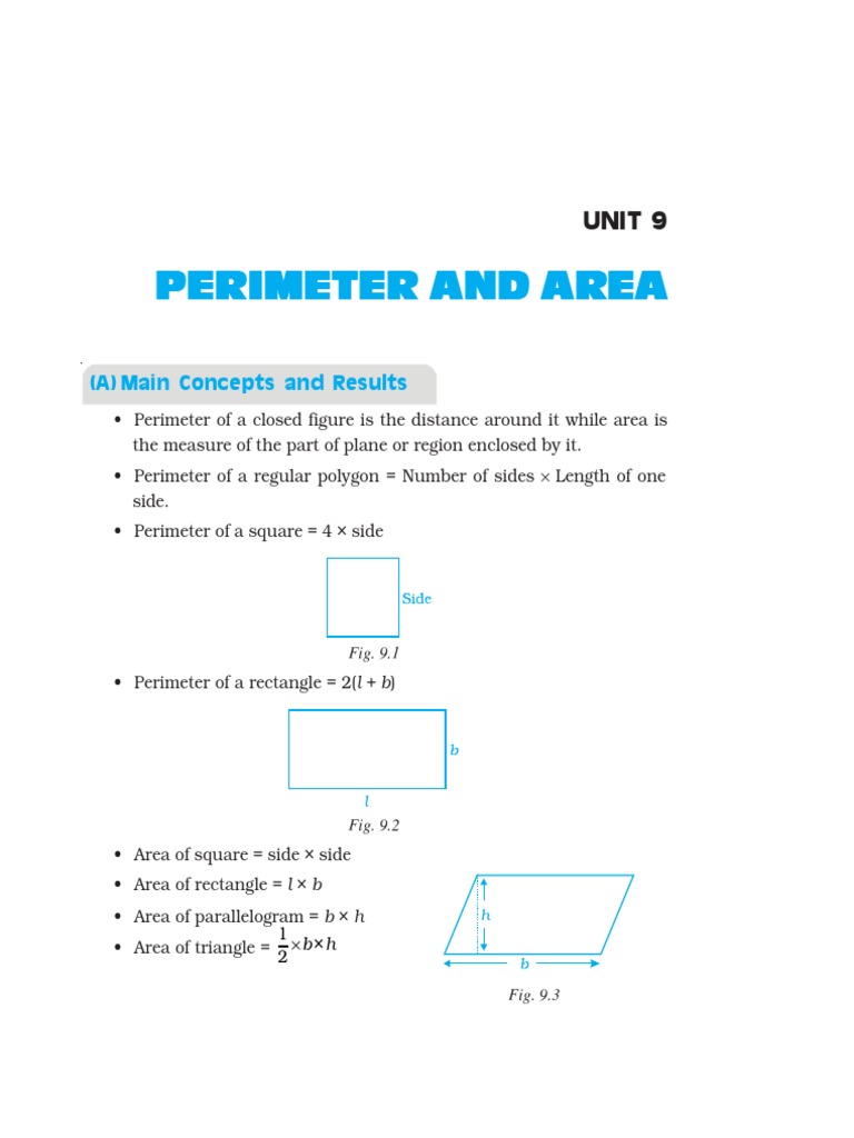 NCERT Books For Class 7 Maths Exemplar Chapter 9 | PDF | Area | Circle