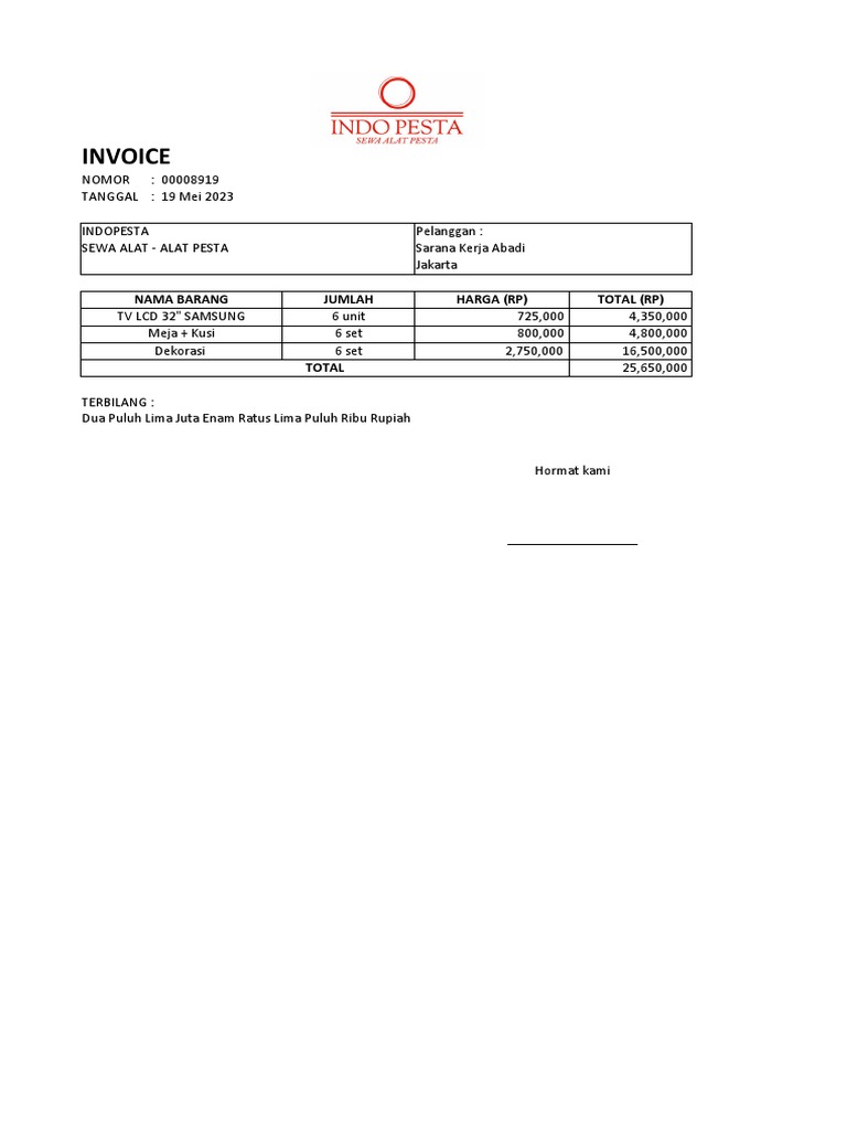 Contoh Nota Invoice | PDF