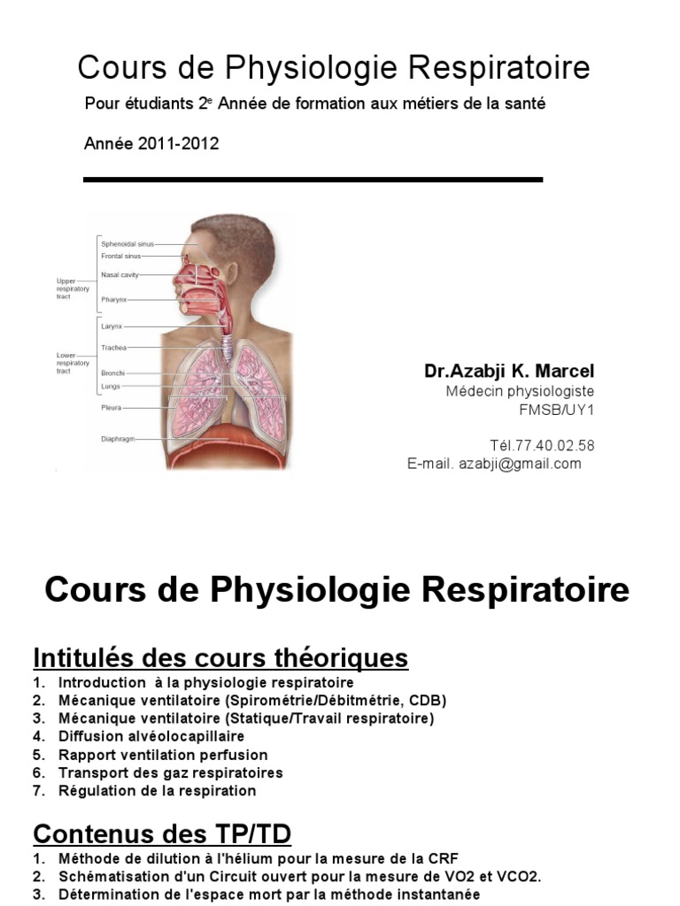 Cours Physio - EM2 Respiration | PDF | Respiration | Physiologie