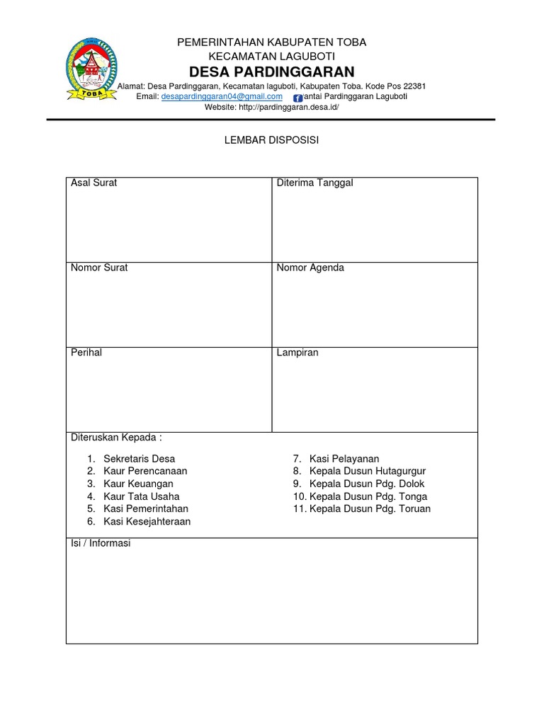 Lembar Disposisi | PDF