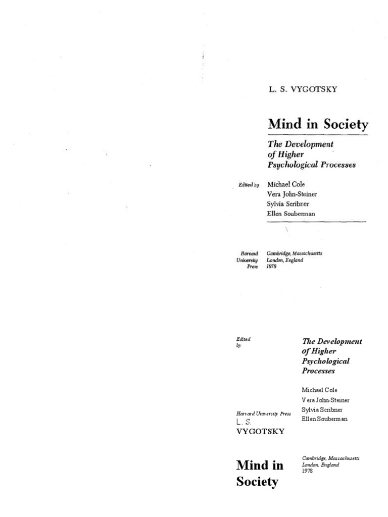 Mind in Society - Vygotsky1978 | PDF | Psychology | Marxism