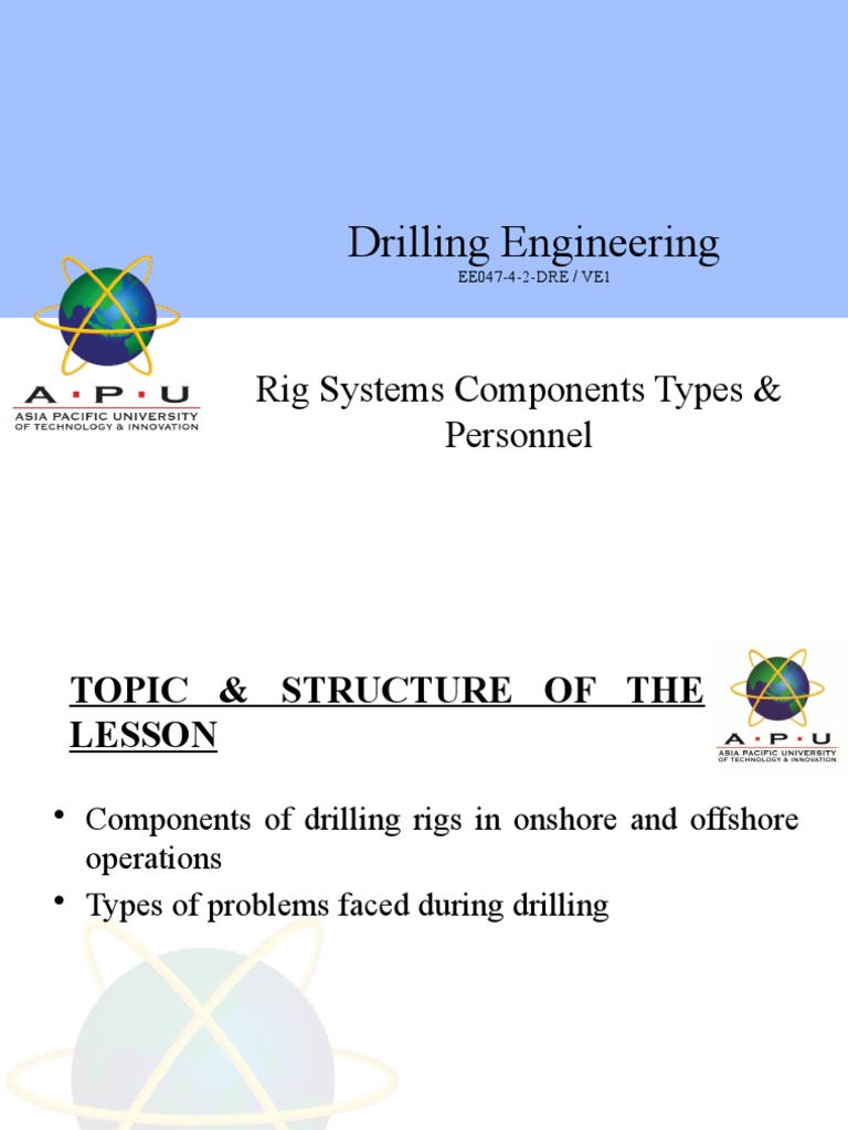 Chapter 1-2-Drilling Components Systems Types Personnel | PDF | Pump | Blowout (Well Drilling)