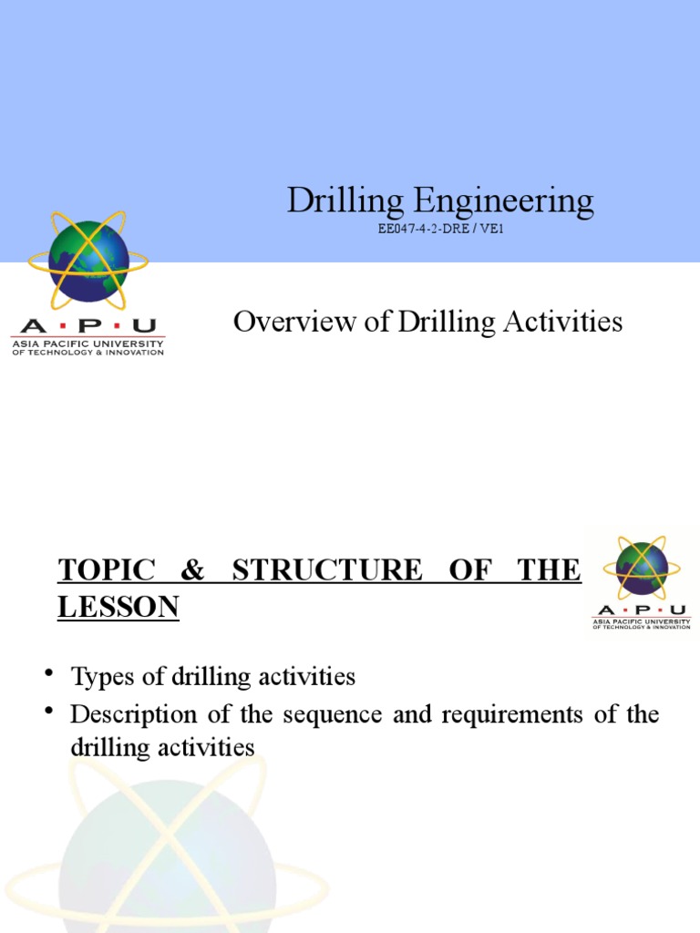 Chapter 3-Overview of Drilling Activities | PDF | Petroleum Reservoir ...