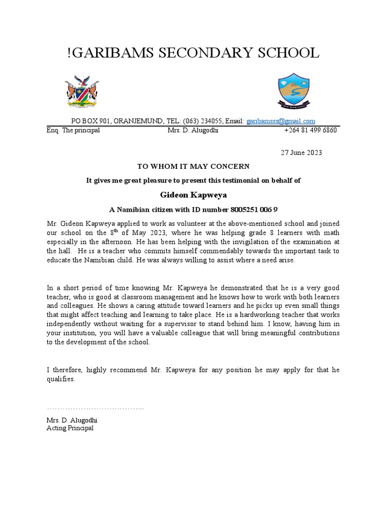 Garibams Testimonial Pdf