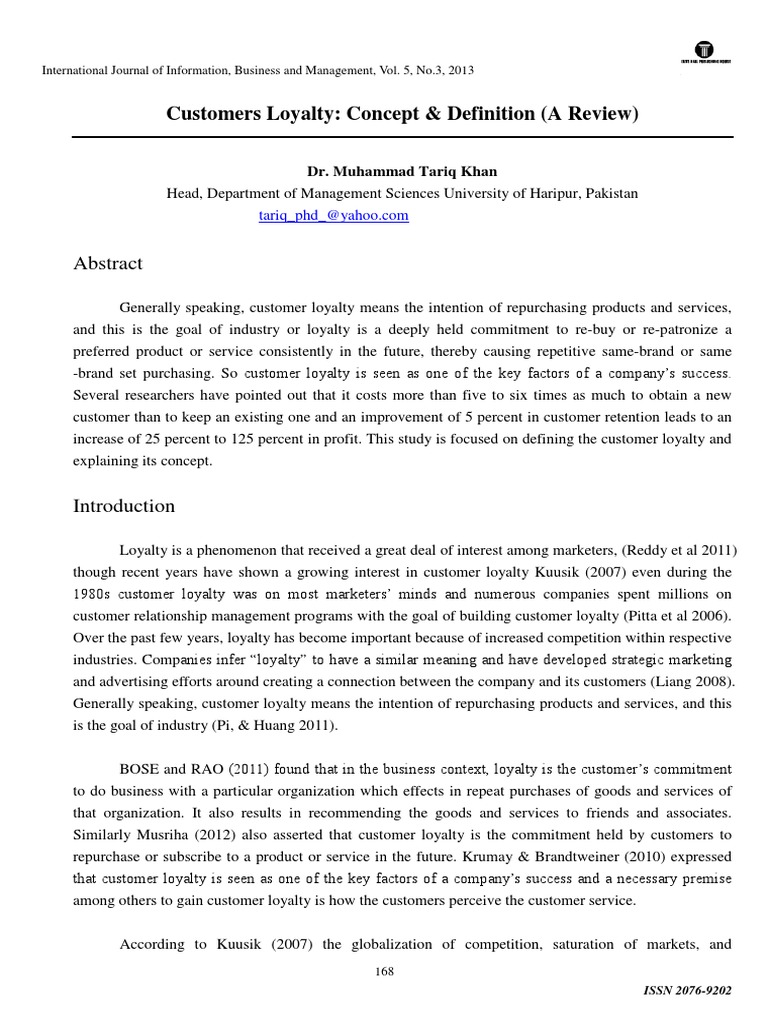 Customers Loyalty Concept and Definition | PDF | Brand | Customer ...
