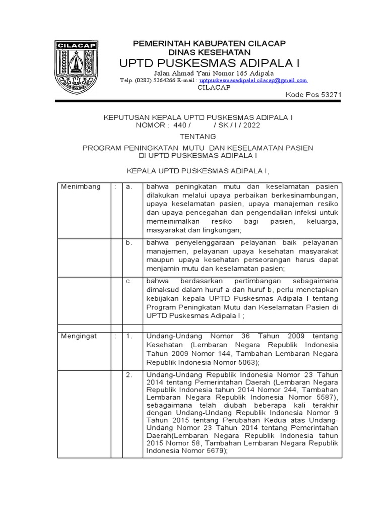 SK Program Peningkatn Mutu | PDF