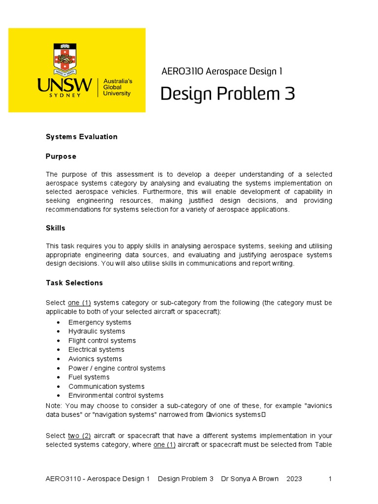 AERO3110 Systems Evaluation Report | PDF | System | Avionics
